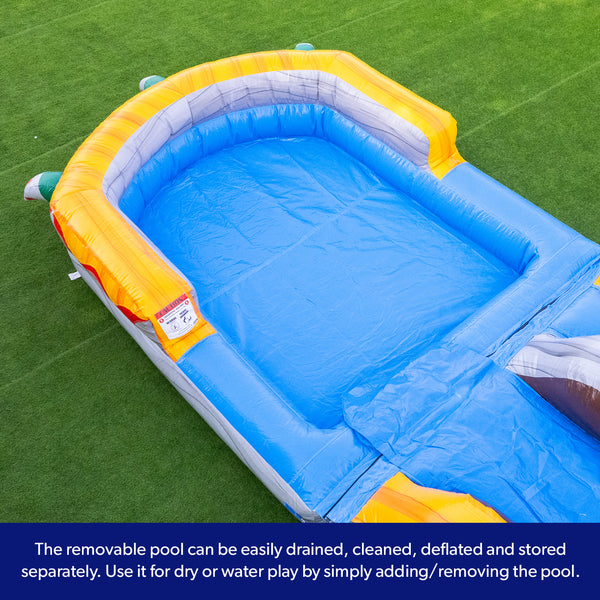 NEW! T-Rex 18' Water Slide with detachable pool - Hero Kiddo Inflatables