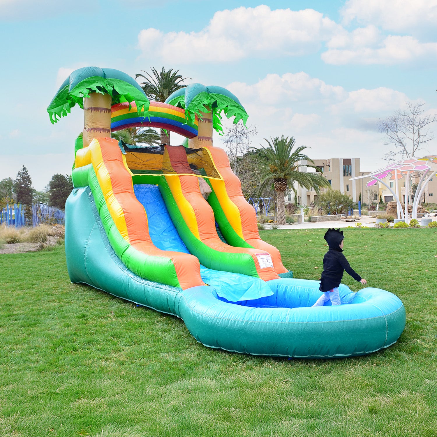 Tropical Splash: 13ft Water Slide with Pool - Summer Fun Unleashed ...