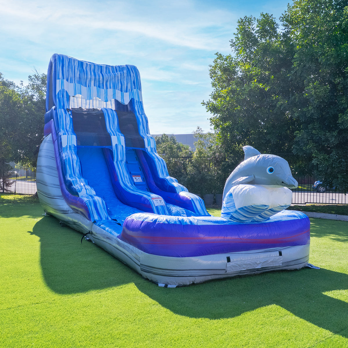 NEW! Dolphin 16' Water Slide with detachable pool - Hero Kiddo Inflatables